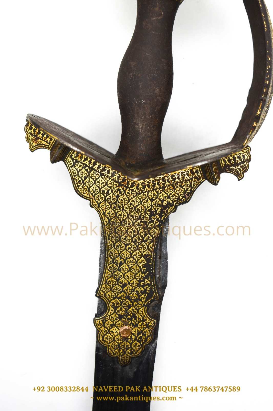 1700’s Mughal Sword with Gold koftgari work Basket Hilt grip | Pakistan ...