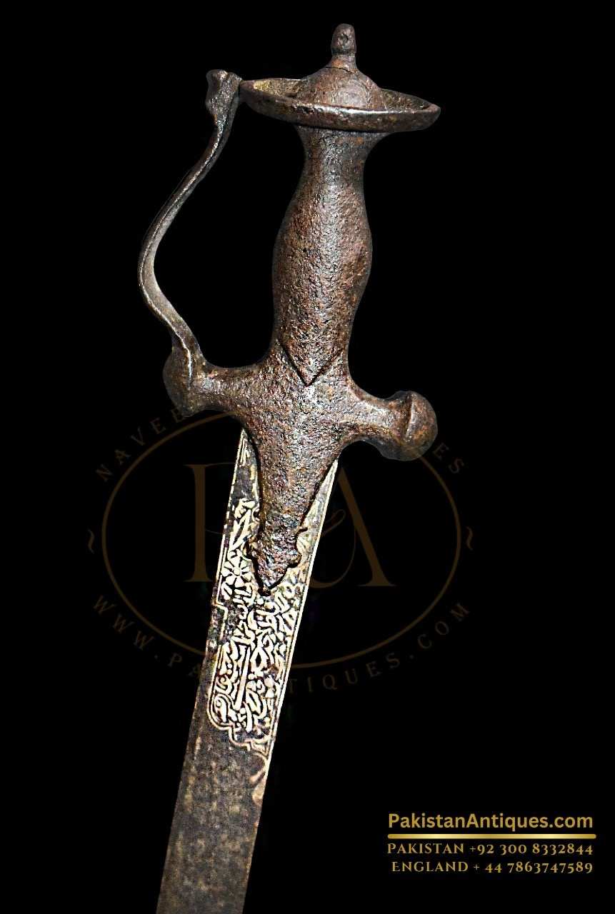 18th century Eastern Mughal Sword with silver work name written on ...