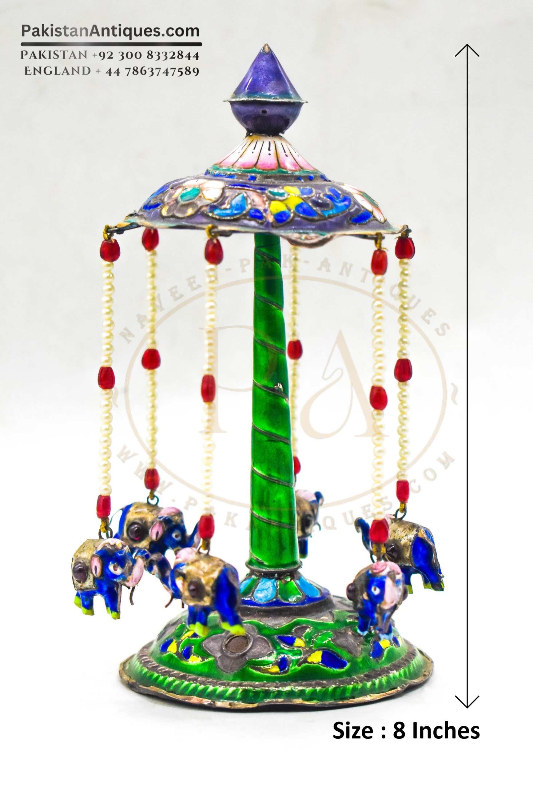 Solid silver enamel swing ( jhoola ) | Pakistan Antiques