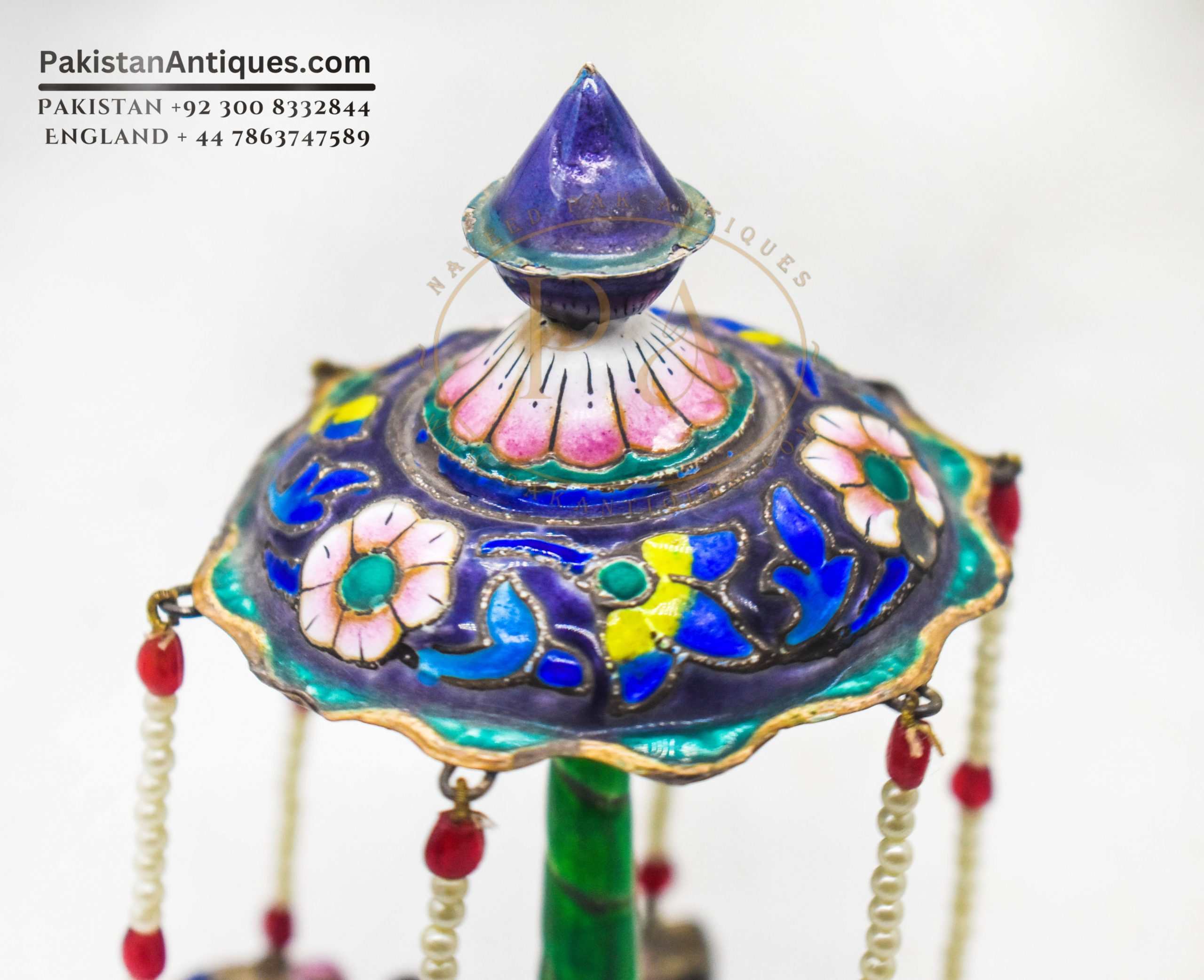 Solid silver enamel swing ( jhoola ) | Pakistan Antiques