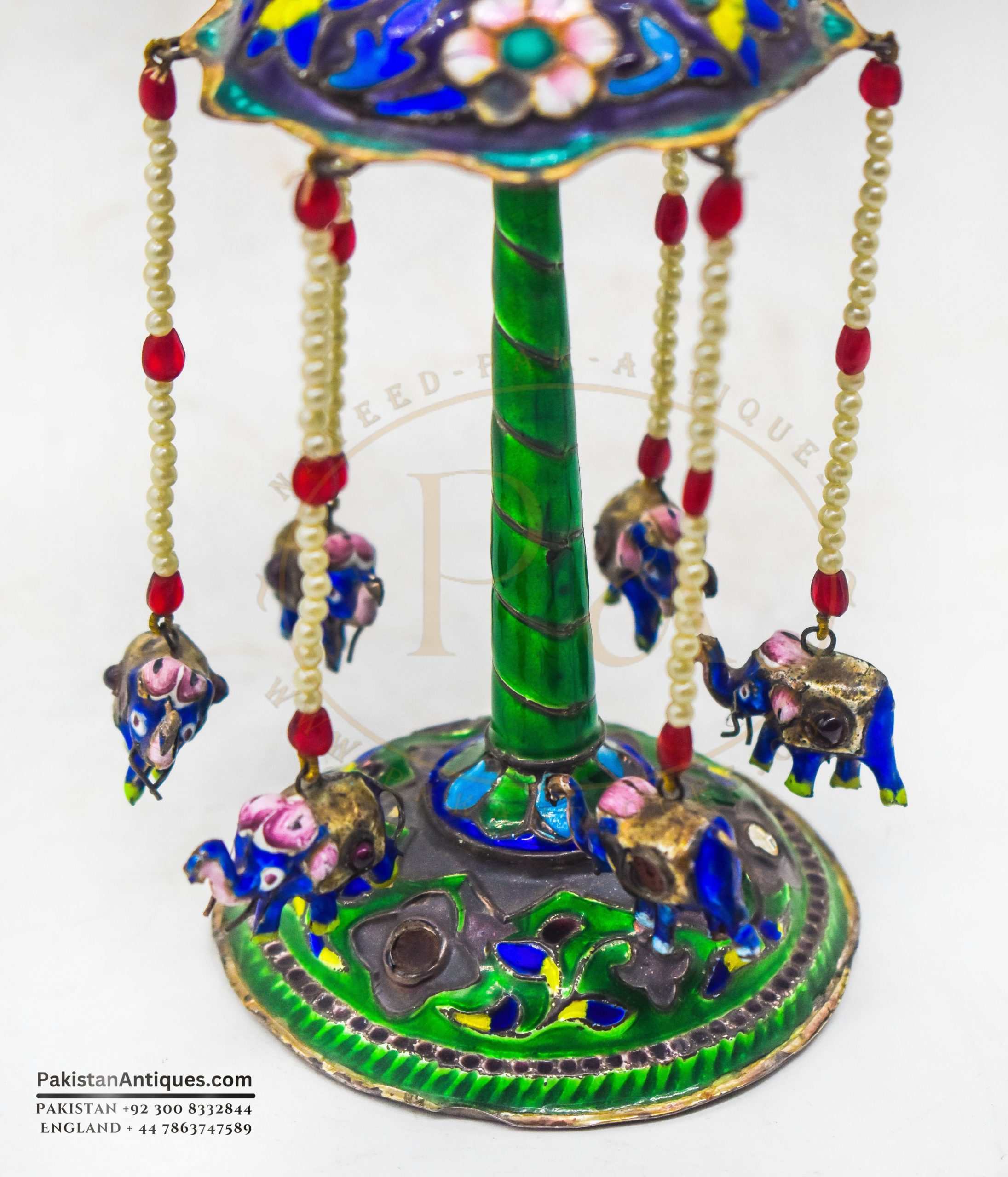 Solid silver enamel swing ( jhoola ) | Pakistan Antiques