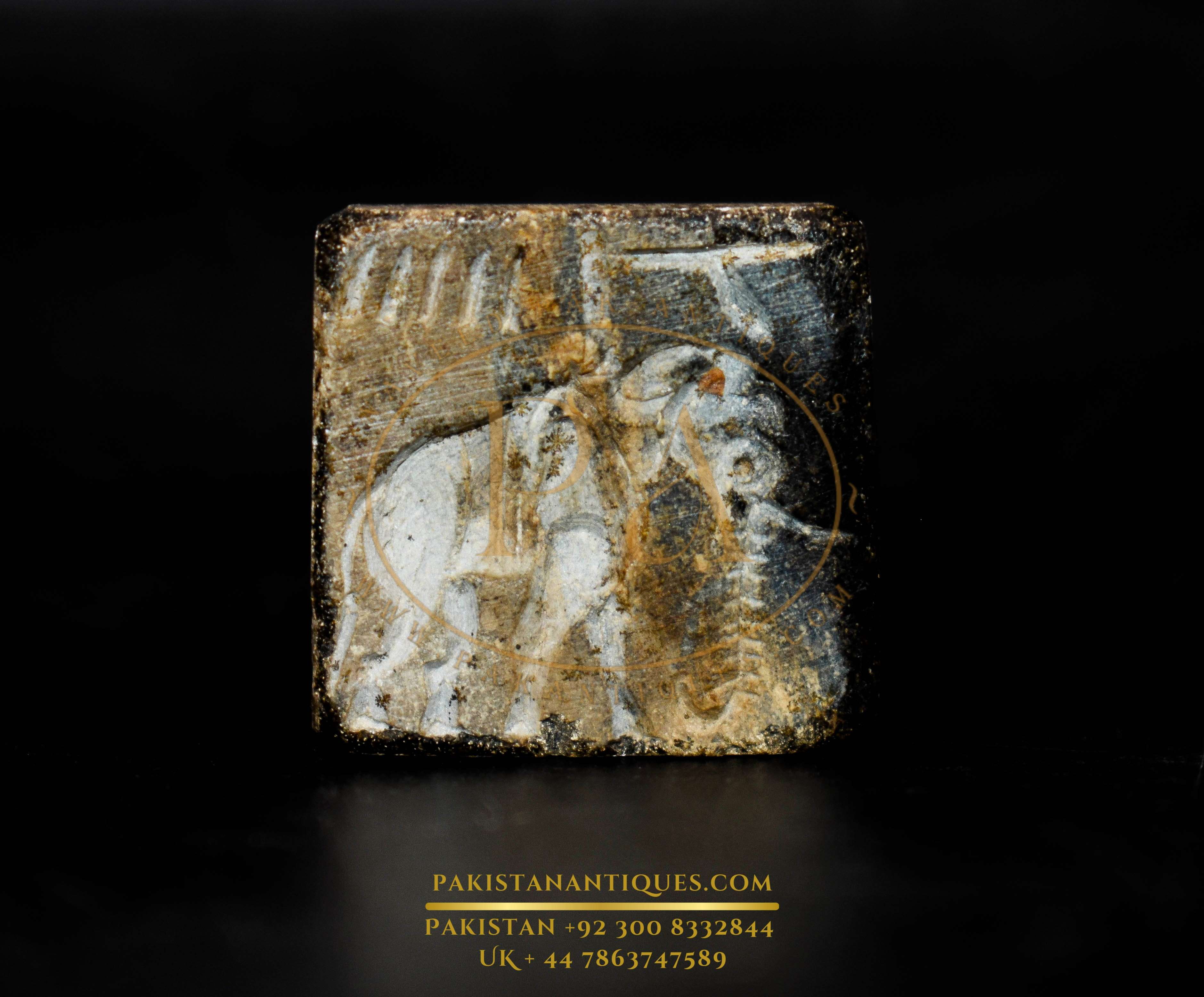 Elephant and script on a steatite seal from the Indus Valley, (c3000 B ...