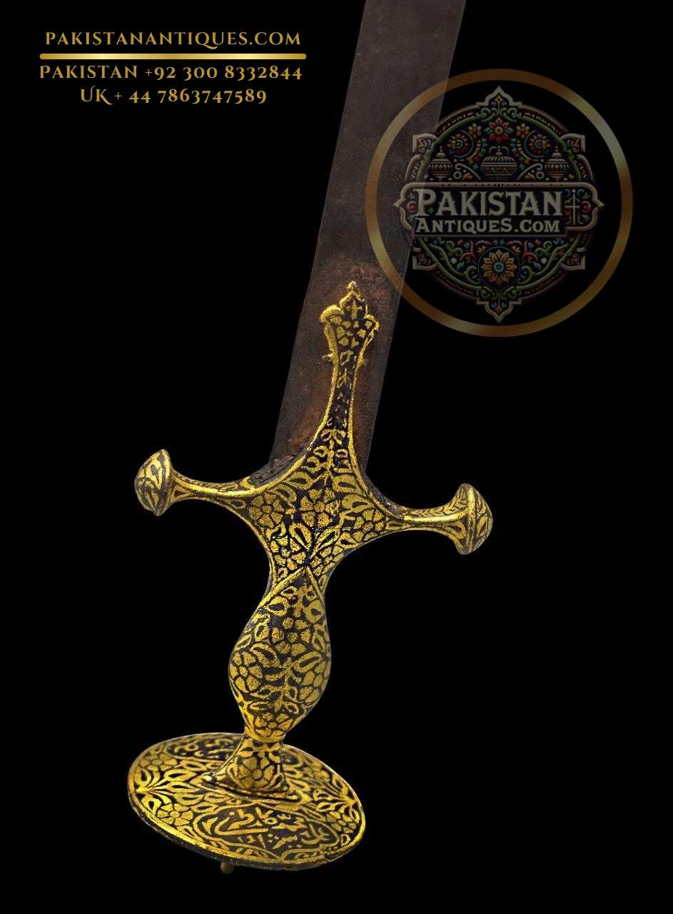 "Exquisite 19th Century Persian Sword with Gold Koftgari Work by Qazim ...