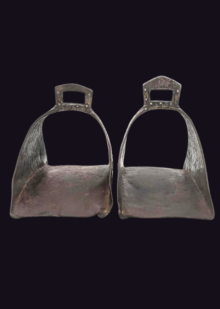 Exquisite 19th Century Mughal Pair of Stirrup with Rectangular Footrest ...