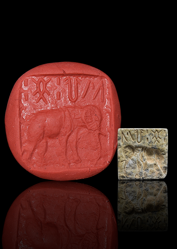 Steatite Seal Depicting Elephant and Indus Script (c. 3000–1500 B.C ...