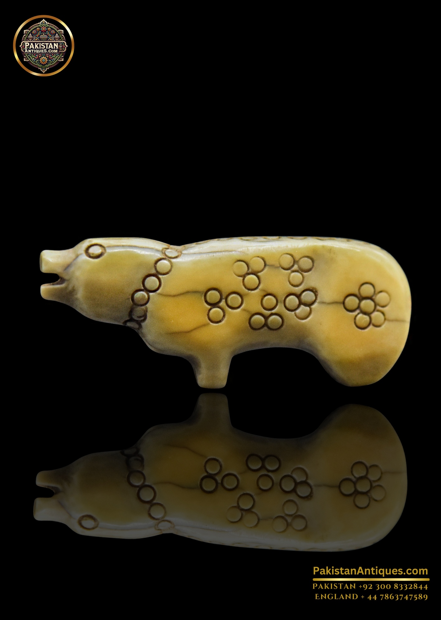Mammoth ivory Animal Figurine with Circular Motifs – Greco-Bactrian Era ...