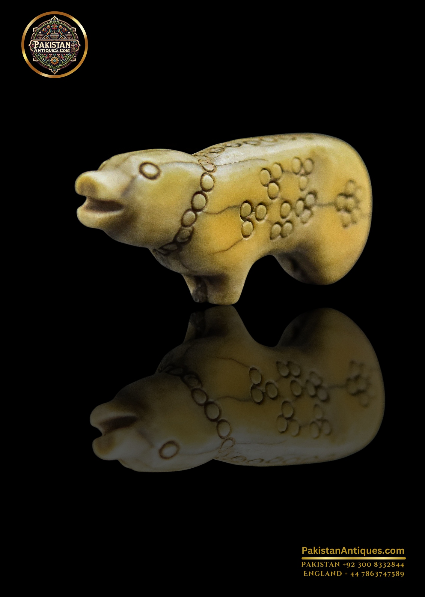 Mammoth ivory Animal Figurine with Circular Motifs – Greco-Bactrian Era ...
